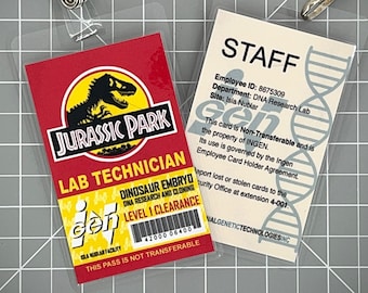 Jurassic Park Bloody Lab Technician ID Badge Name Tag Prop Cosplay ...