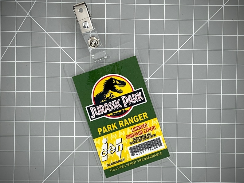 Jurassic Park Ranger ID Badge green - Etsy