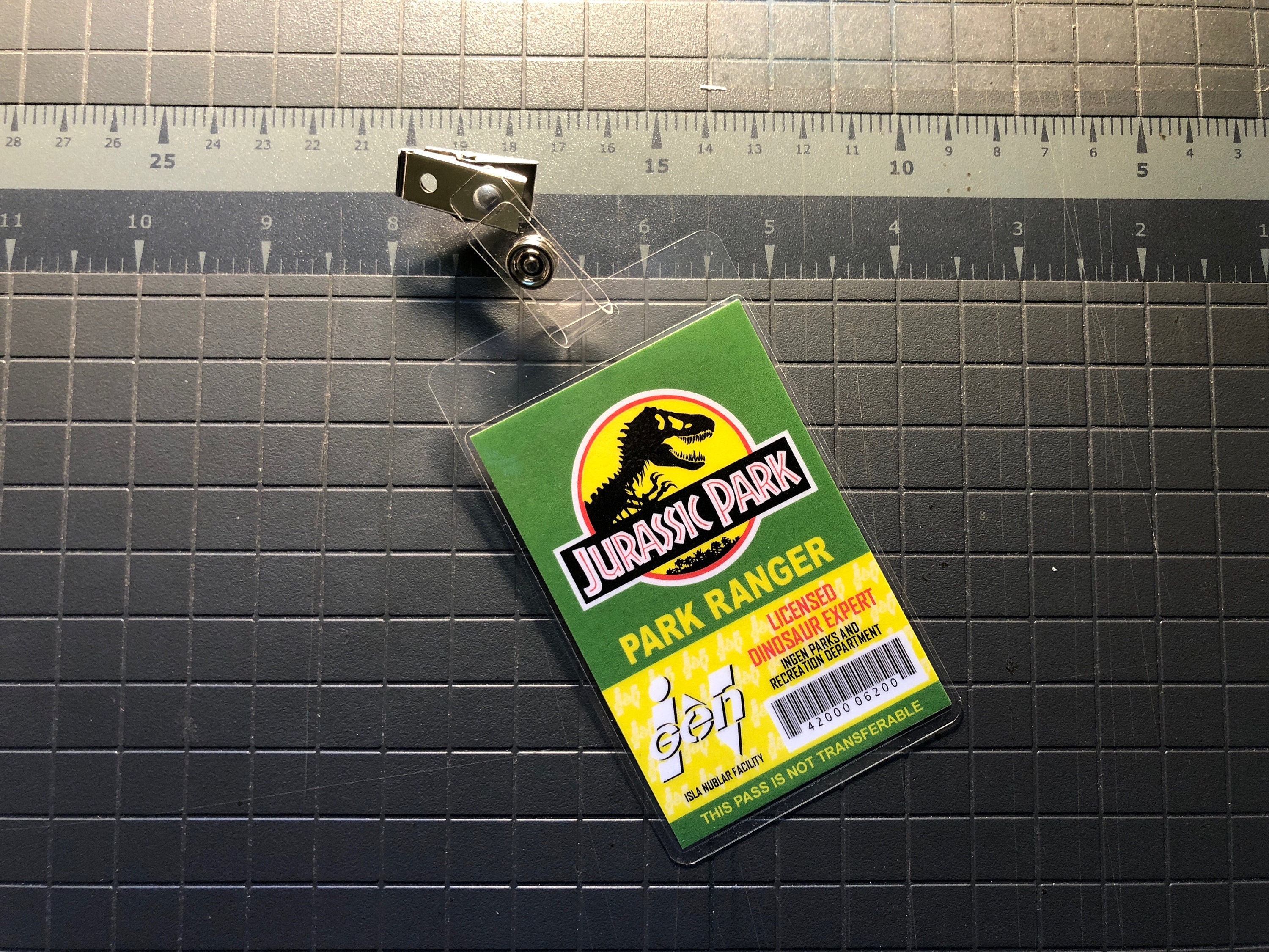 Jurassic Park Ranger ID Badge Green | Etsy