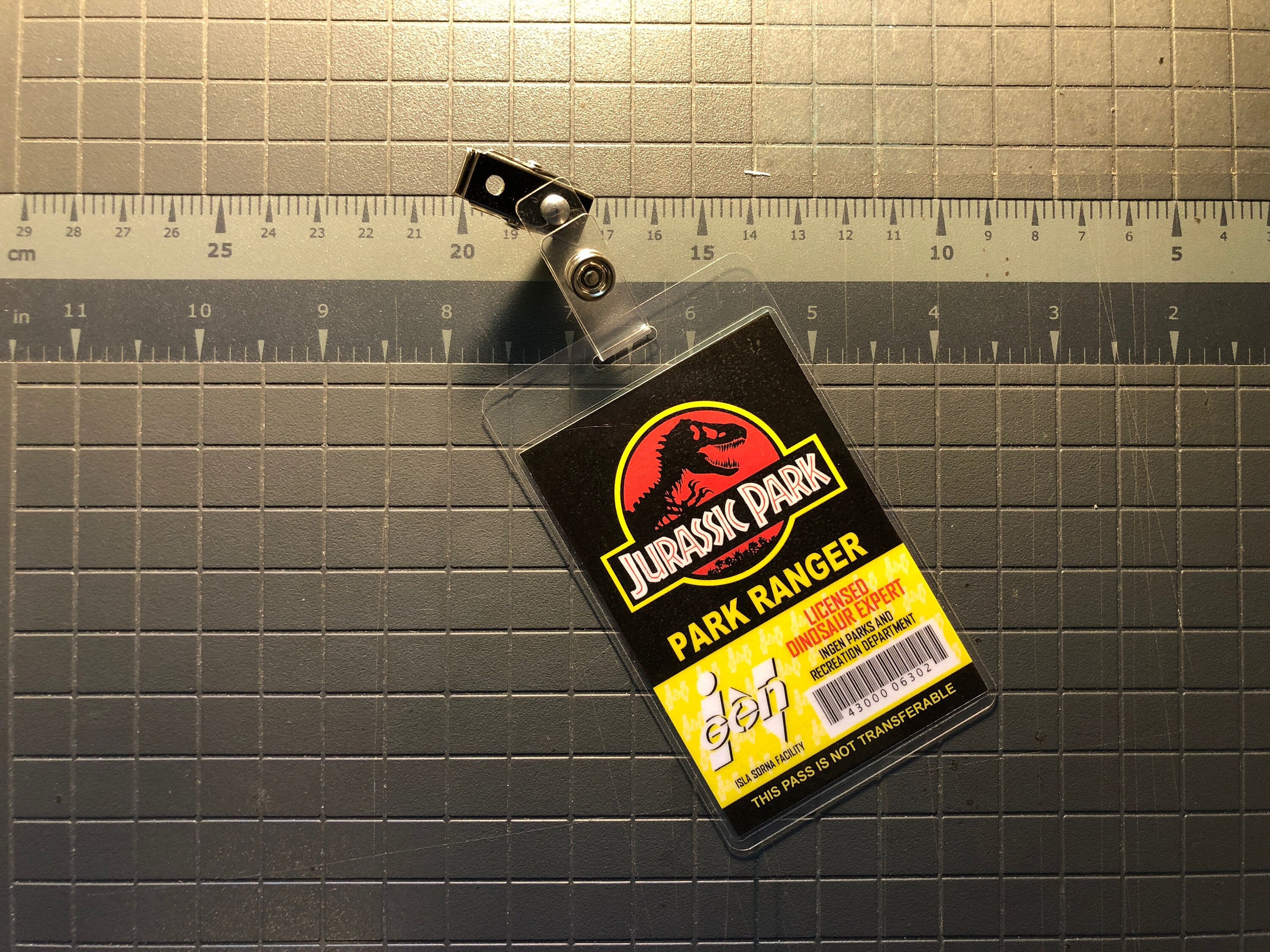 Jurassic Park Ranger ID Badge Black | Etsy