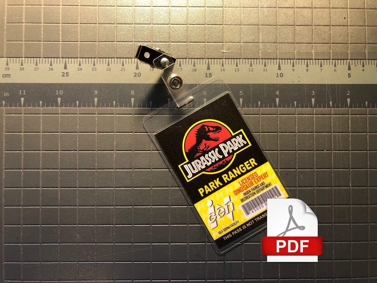 Jurassic Park Ranger ID Badge Black PDF Digital Download - Etsy