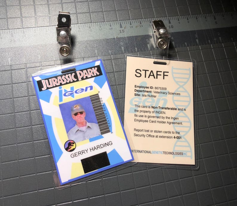 Jurassic Park InGen Character/Custom Photo ID Badge | Etsy