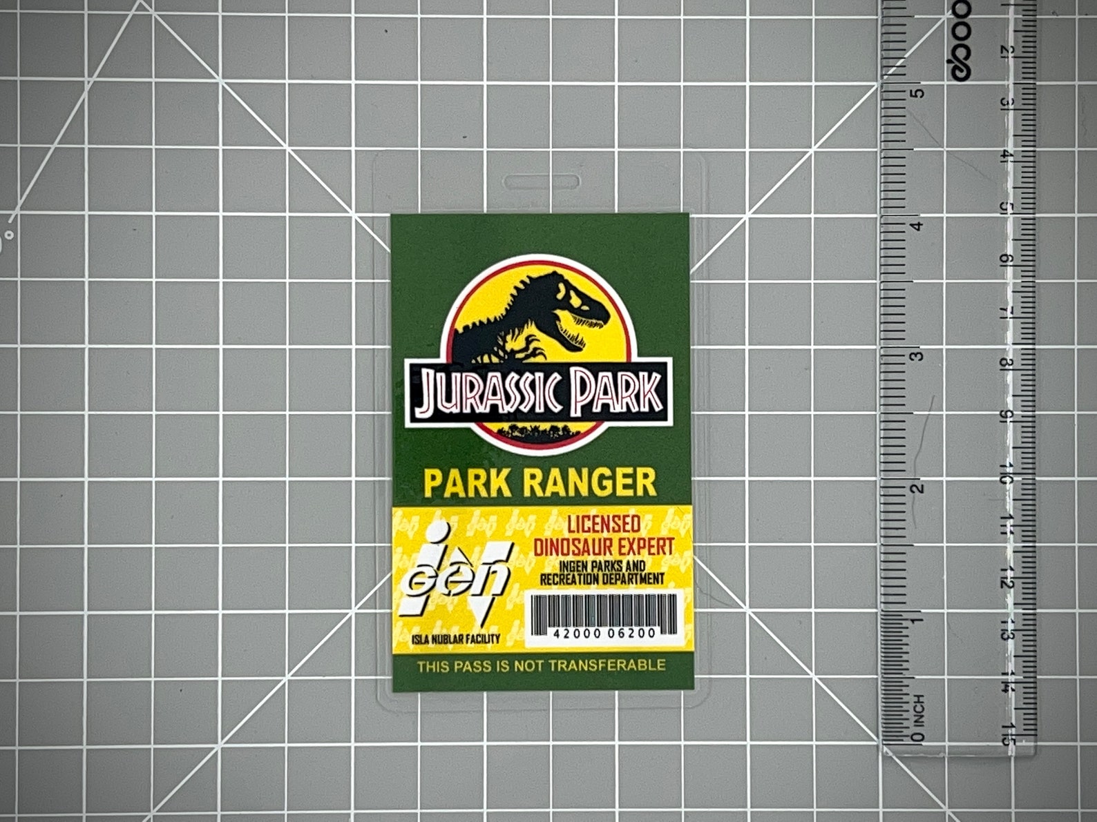 Jurassic Park Ranger ID Badge green - Etsy