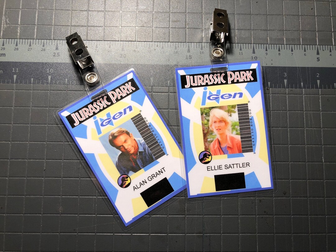 Jurassic Park Alan & Ellie Ingen ID Badge Set - Etsy Canada