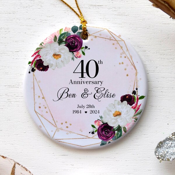Personalized Christmas Ornaments 40th Anniversary - Etsy