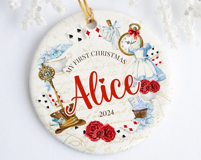 ALICE Wooden Ornament,alice in the Wonderland Ornament,alice Hanging ...