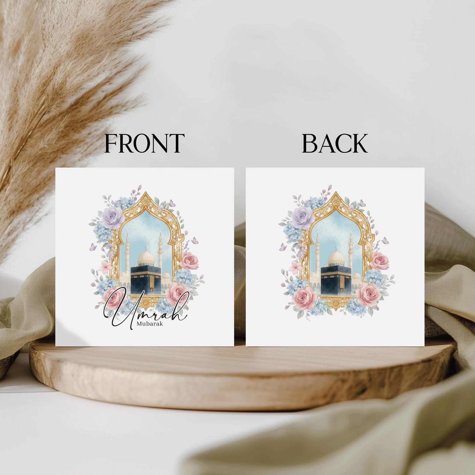 Umrah Mubarak Floral Kaaba Card – Personalized 5x5 - Etsy