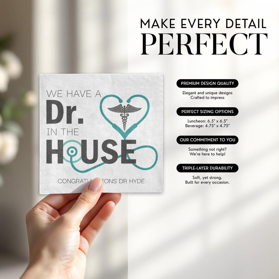 Doctor Graduation Napkin, Personalized Doctor Grad Napkins, We Have A ...