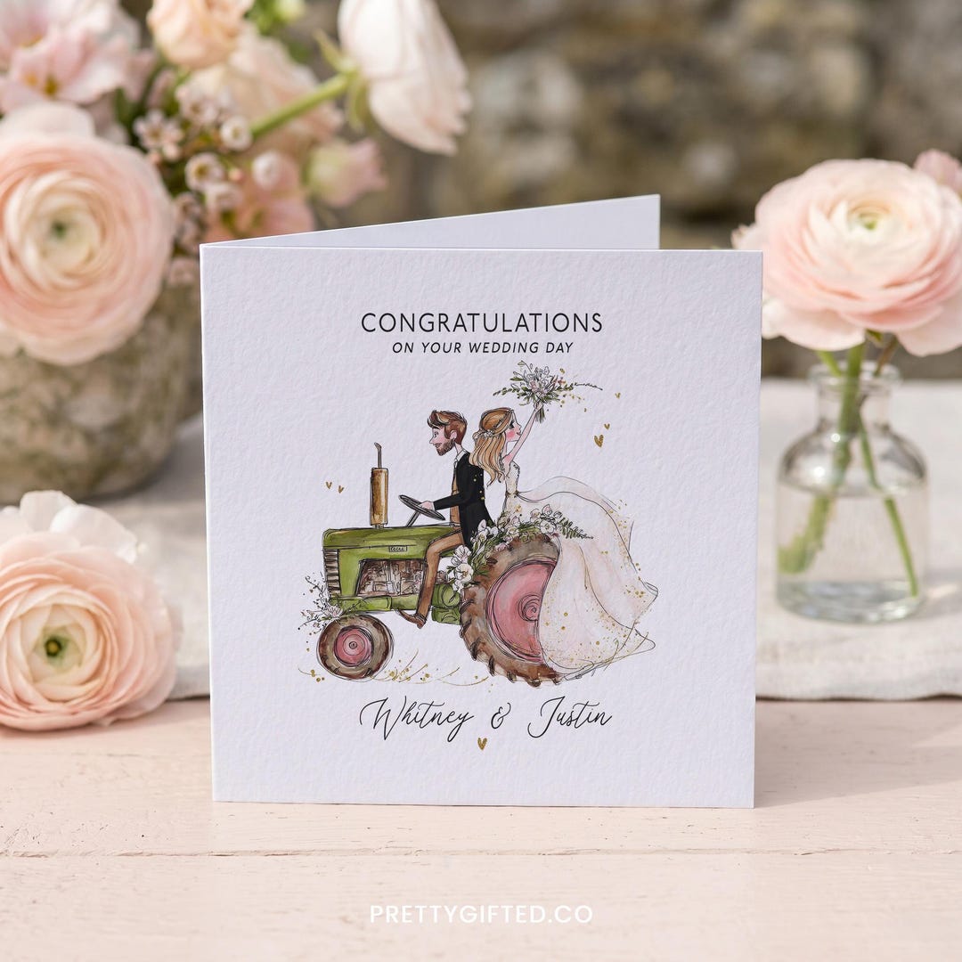 Personalized Rustic Wedding Card for Country & Farm Weddings - Etsy