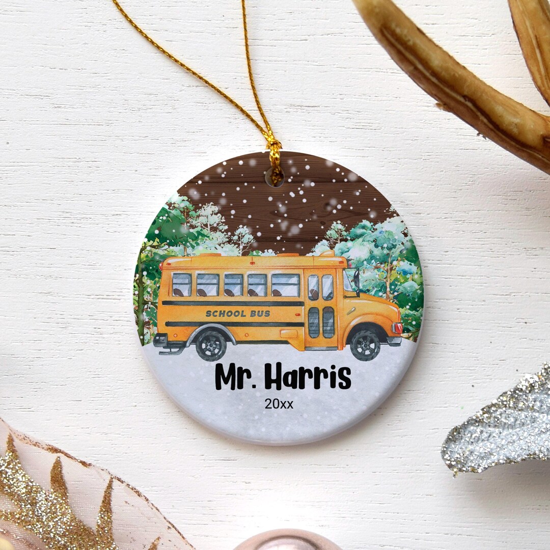 Personalized School Bus Driver Christmas Ornament, Unique Holiday ...