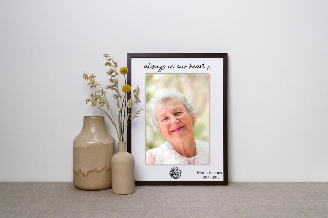 Personalized Memorial Soundwave Art With QR Code: in Loving Memory - Etsy