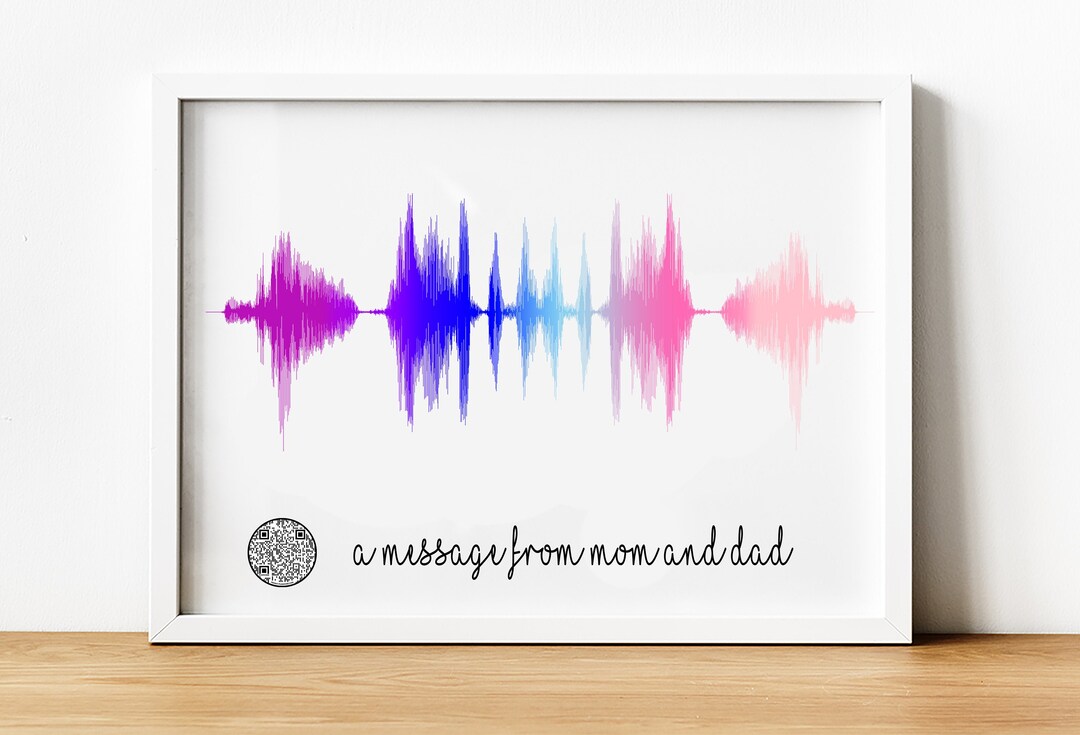 Personalized Sound Wave Photo, PLAYABLE QR CODE, His Gift, Her Gift ...