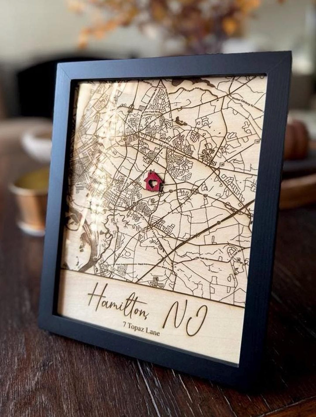 Custom Laser Cut Wood Map, Engraved Anniversary Gift - Etsy