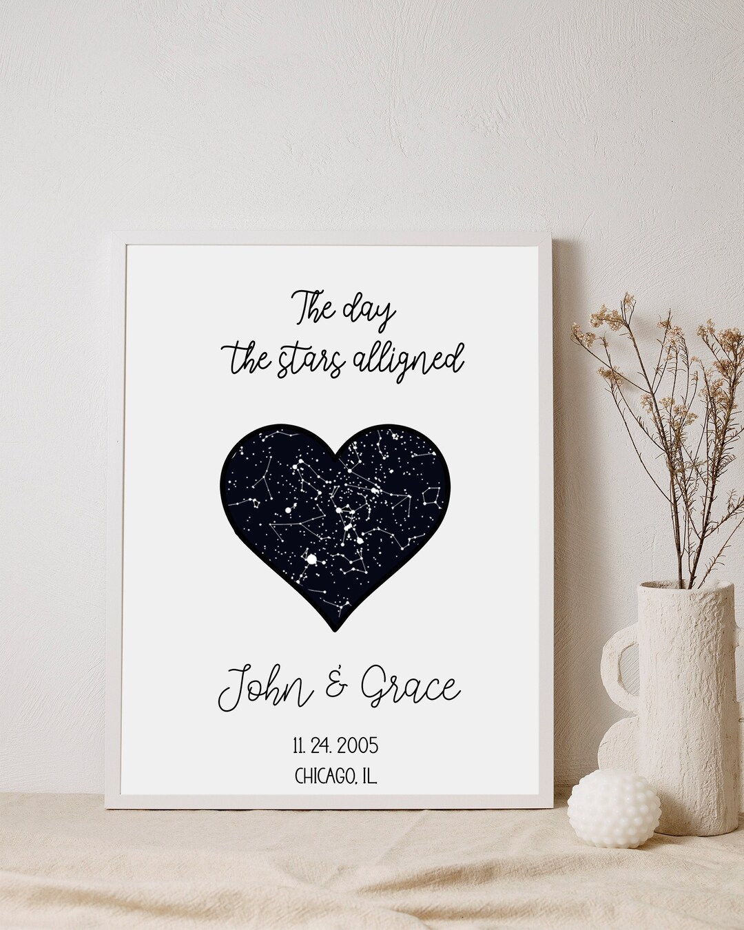 Personalized Star Map Print, Night Sky Gift, Anniversary Gift - Etsy