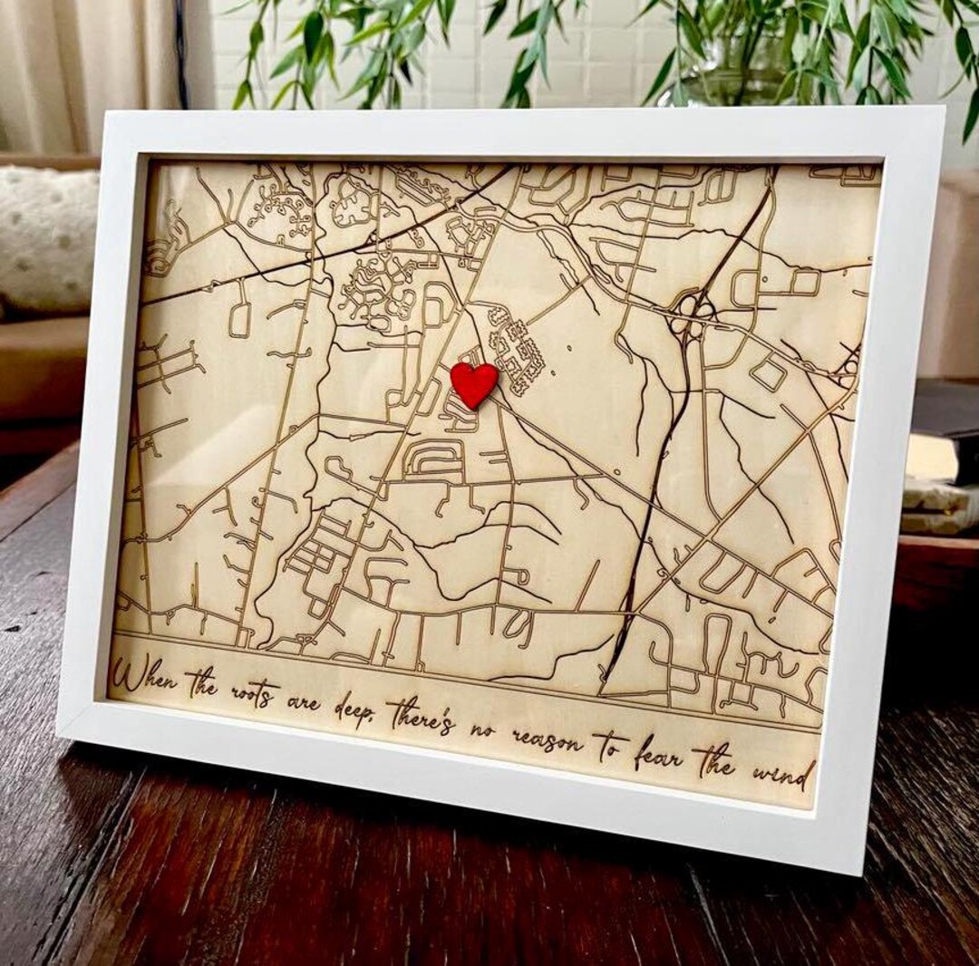 When the Roots Are Deep,map Gift Engraved on Wood,map Personalized Gif ...