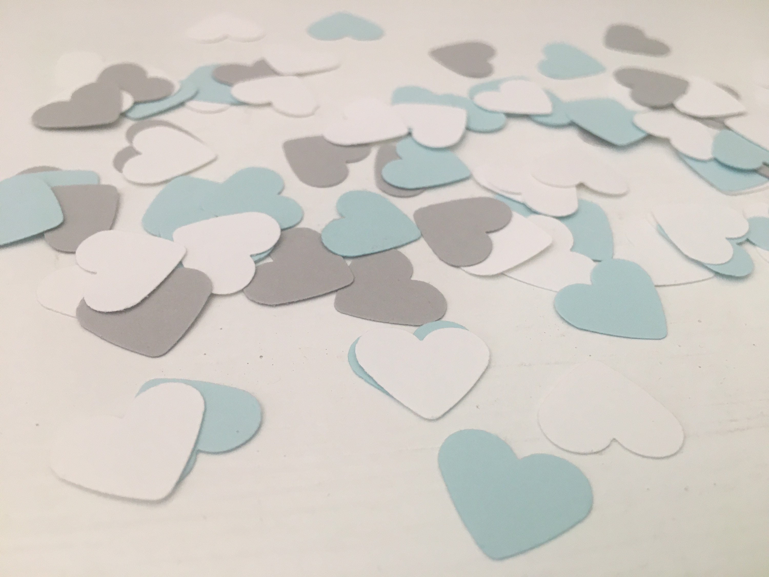 Blue/white/grey Heart Confetti - Etsy