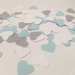 Blue/white/grey Heart Confetti - Etsy