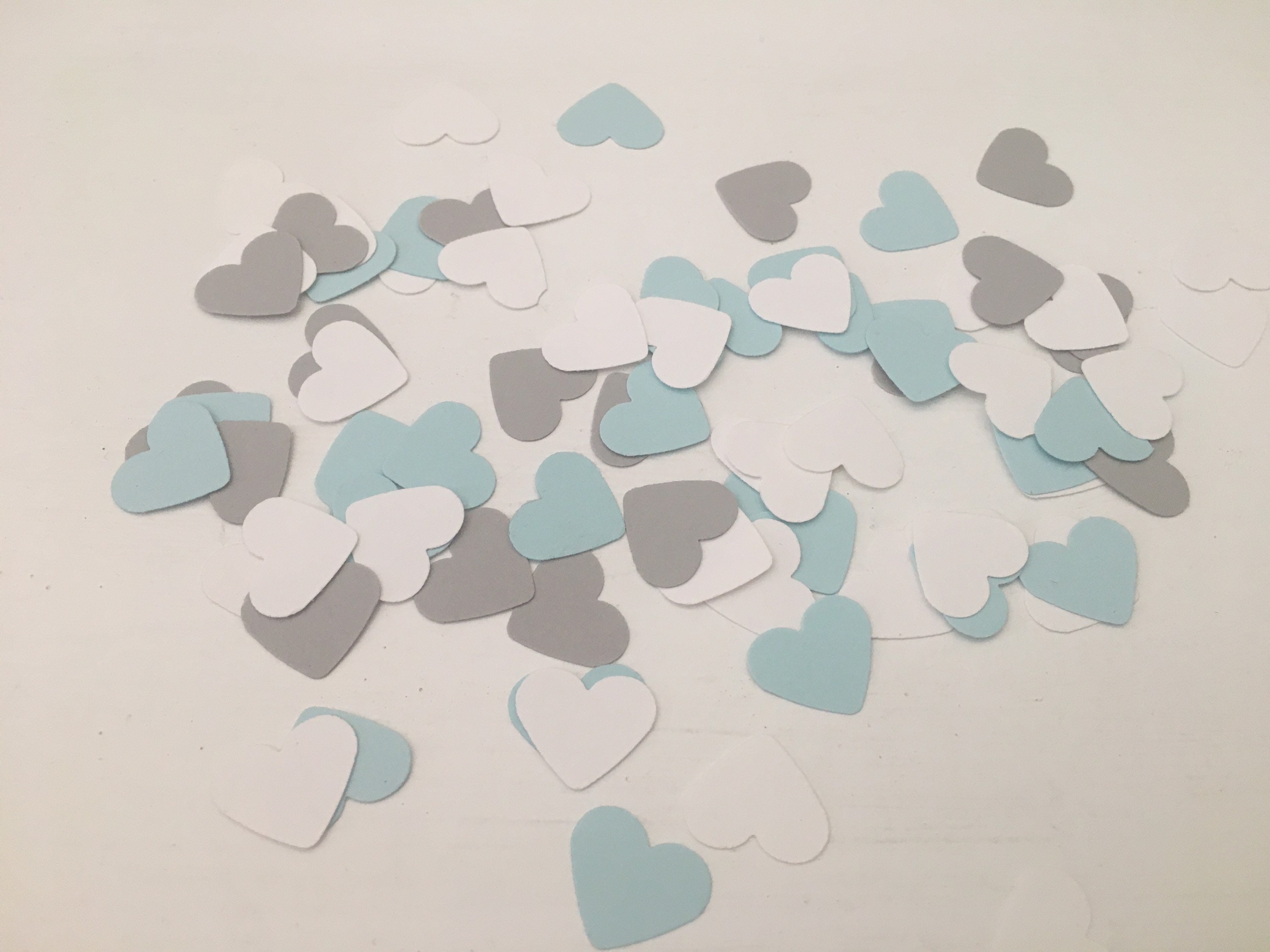 Blue/white/grey Heart Confetti - Etsy