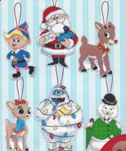 DIY Rudolph Cross Stitch Christmas Ornaments, Pattern, Set of Six ...