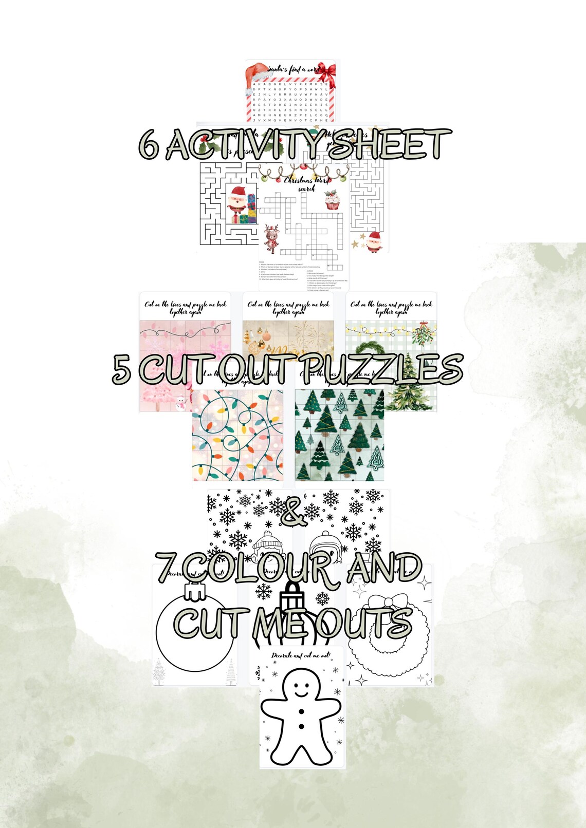 CHRISTMAS ACTIVITY SHEETS for Kids, Instant Download - Etsy