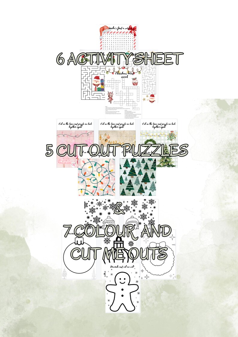 CHRISTMAS ACTIVITY SHEETS for Kids, Instant Download - Etsy