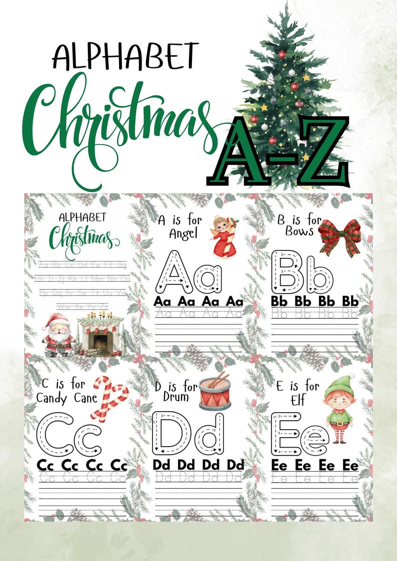 ALPHABET CHRISTMAS Trace and Write Activity - Etsy