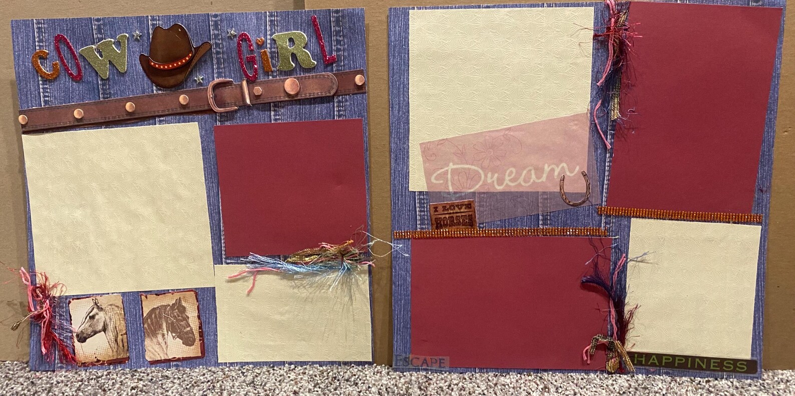 Horses Horse Back Riding Ranch Cowgirl-i Love Horses Premade 12x12 Page ...