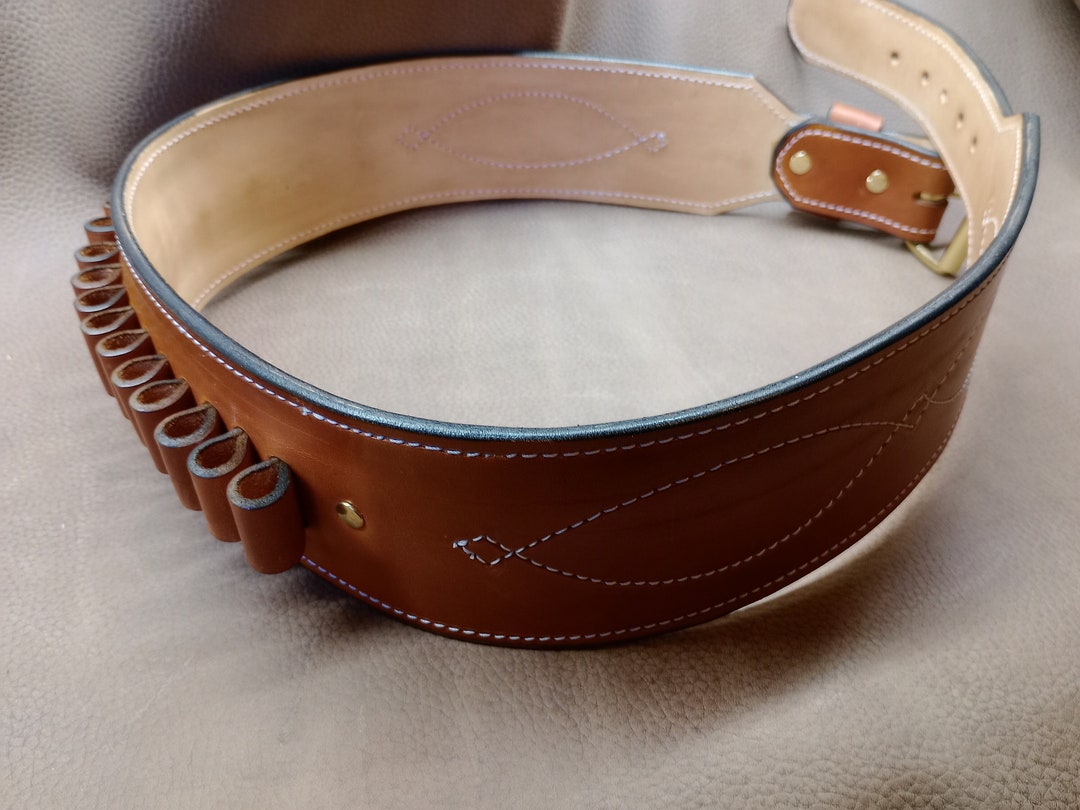Leather Cartridge Belt Western Style 3" Wide - Etsy