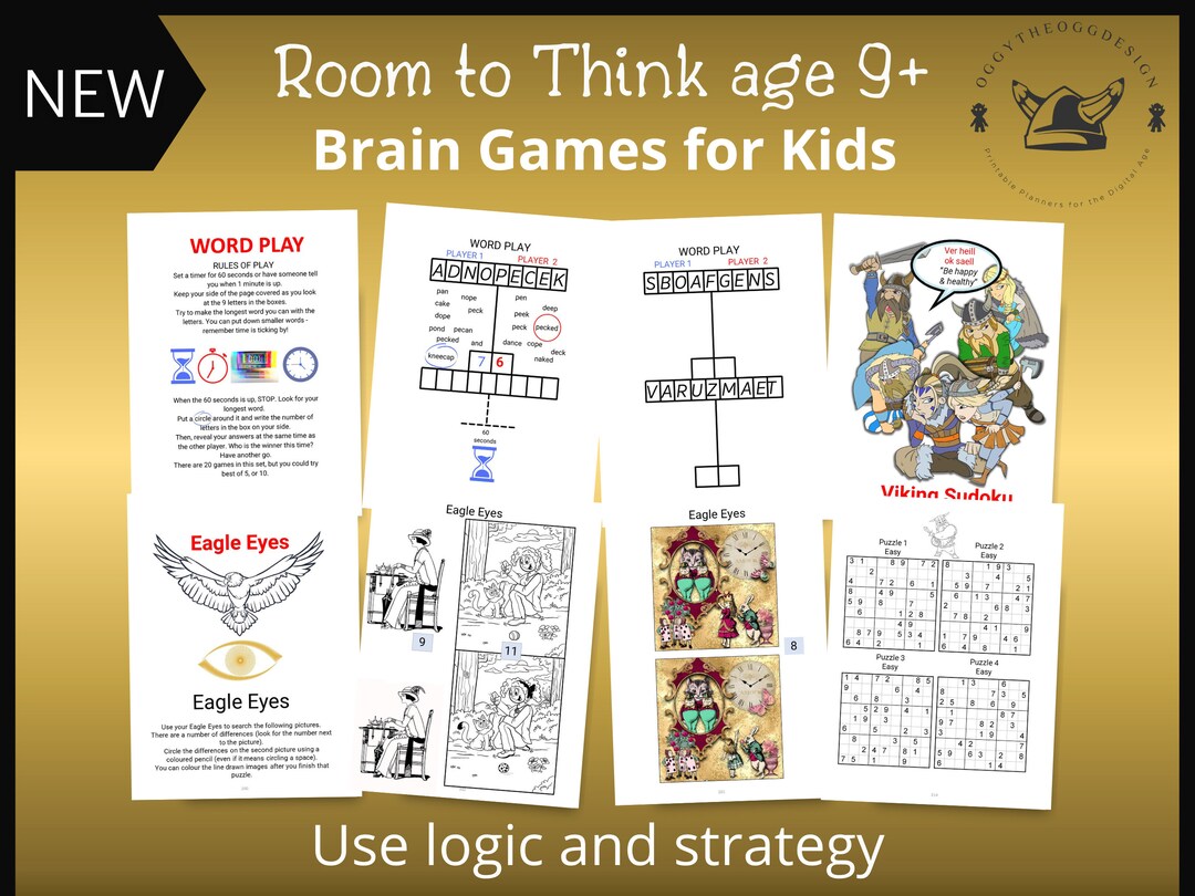 PRINTABLE Games for Kids 9+; Brain Games & Puzzles for Kids; Instant ...