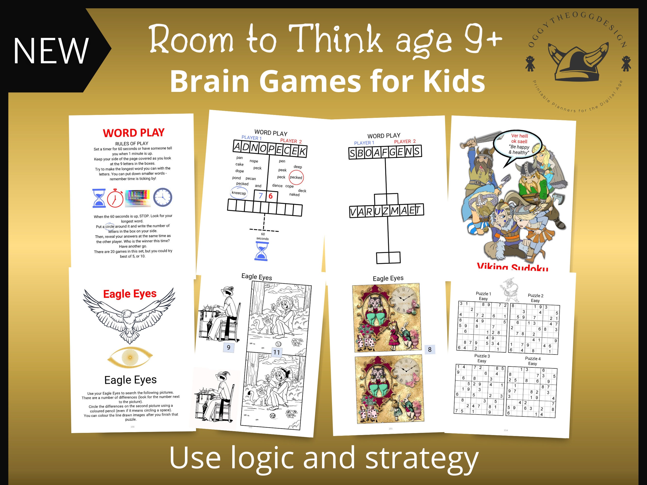 PRINTABLE Games for Kids 9 Brain Games & Puzzles for Kids Instant ...