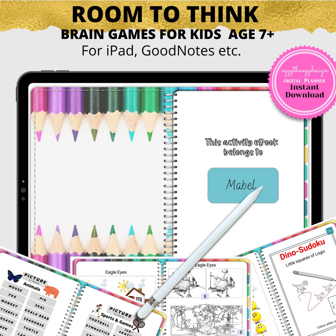 DIGITAL Kids Activity Book + PRINTABLE Planner Pages. Ebook Children's ...