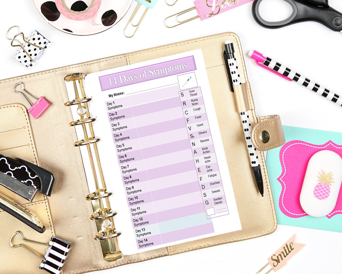 Printable Body Temperature Recording Bundle. Instant Download for Colds ...