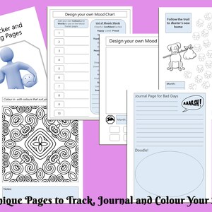 MOOD TRACKER Journal and Colouring Pages Instant Download Bullet ...