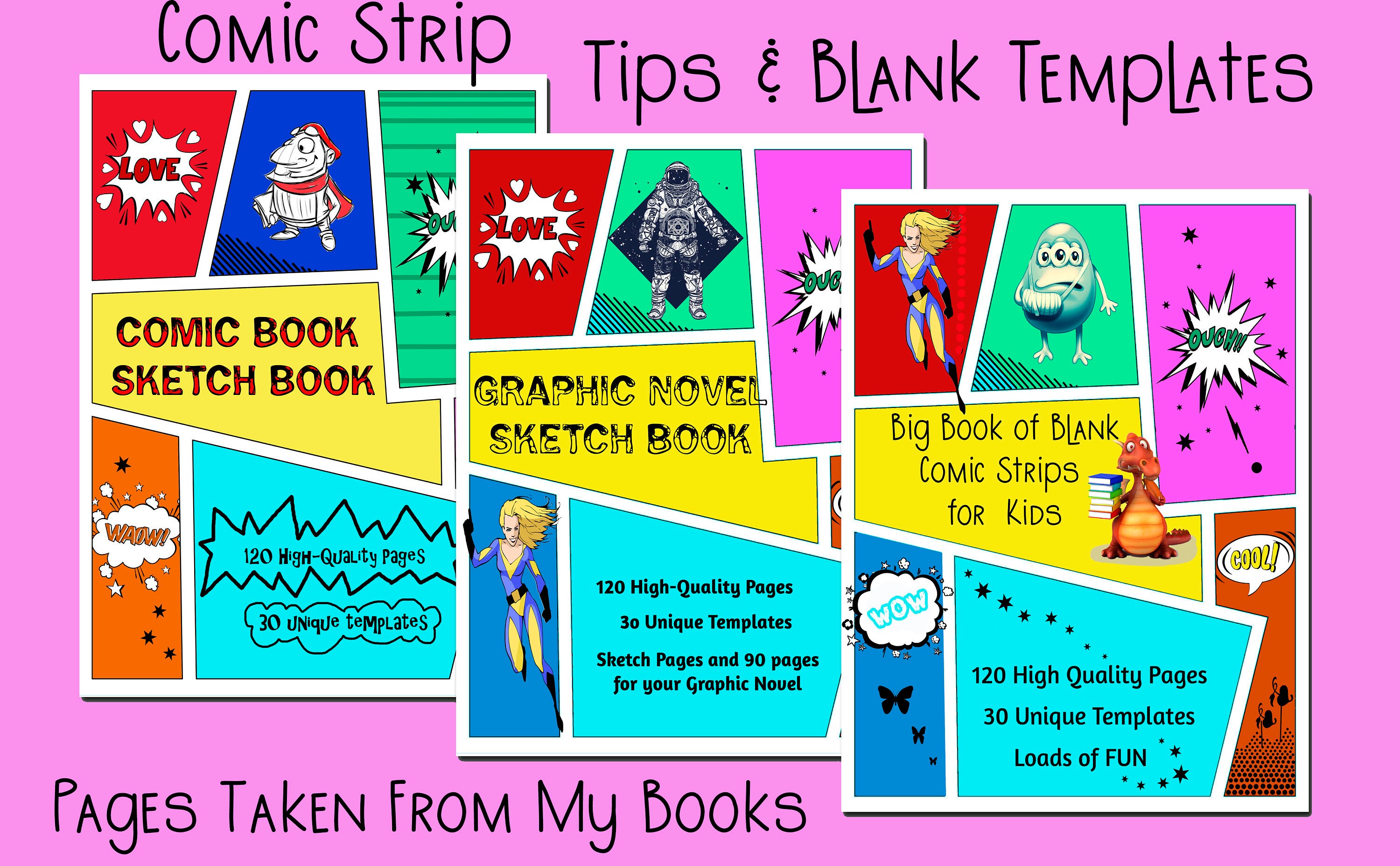Printable Comic Strip Pages. Instant Download Pdf. for Artistic Kids ...