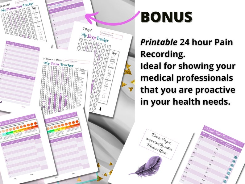 DIGITAL PAIN Planner: Instant Download Pdf With Hyperlinks, 24 Sections ...