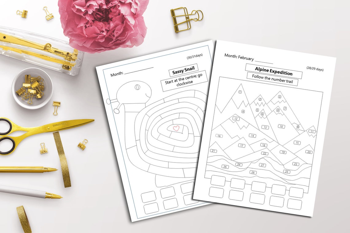 MOOD TRACKER Journal and Colouring Pages Instant Download - Etsy