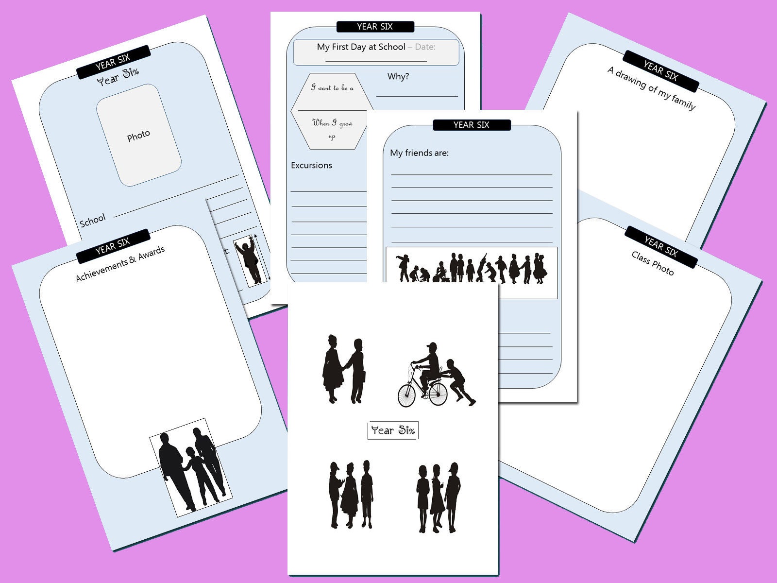 SCHOOL DAYS Memory Book. A Printable Journal Book of Memories. Instant ...