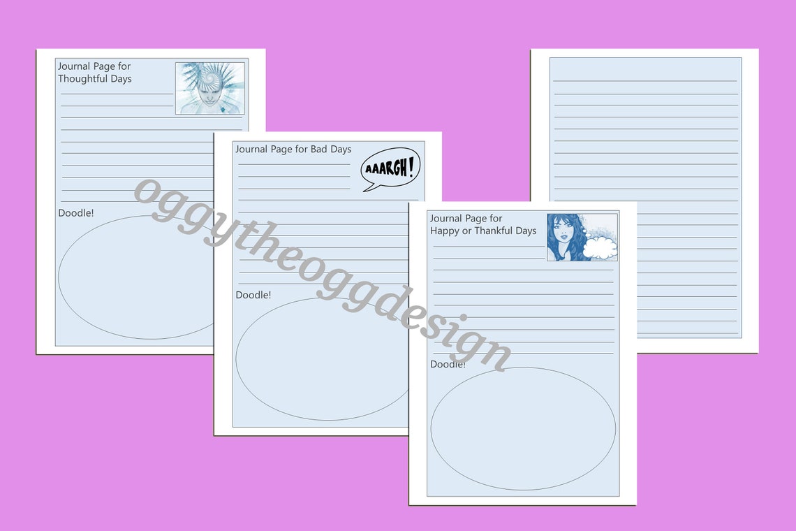 MOOD TRACKER Journal and Colouring Pages Instant Download - Etsy