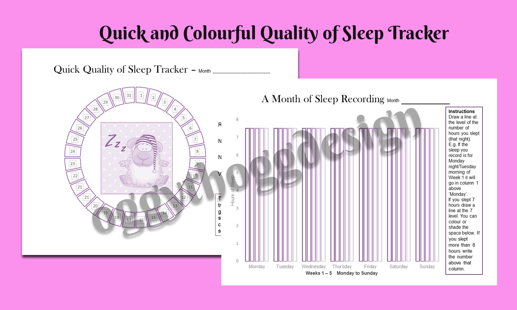 Printable SLEEP Diary - Instant Digital Download Sleep Journal to ...