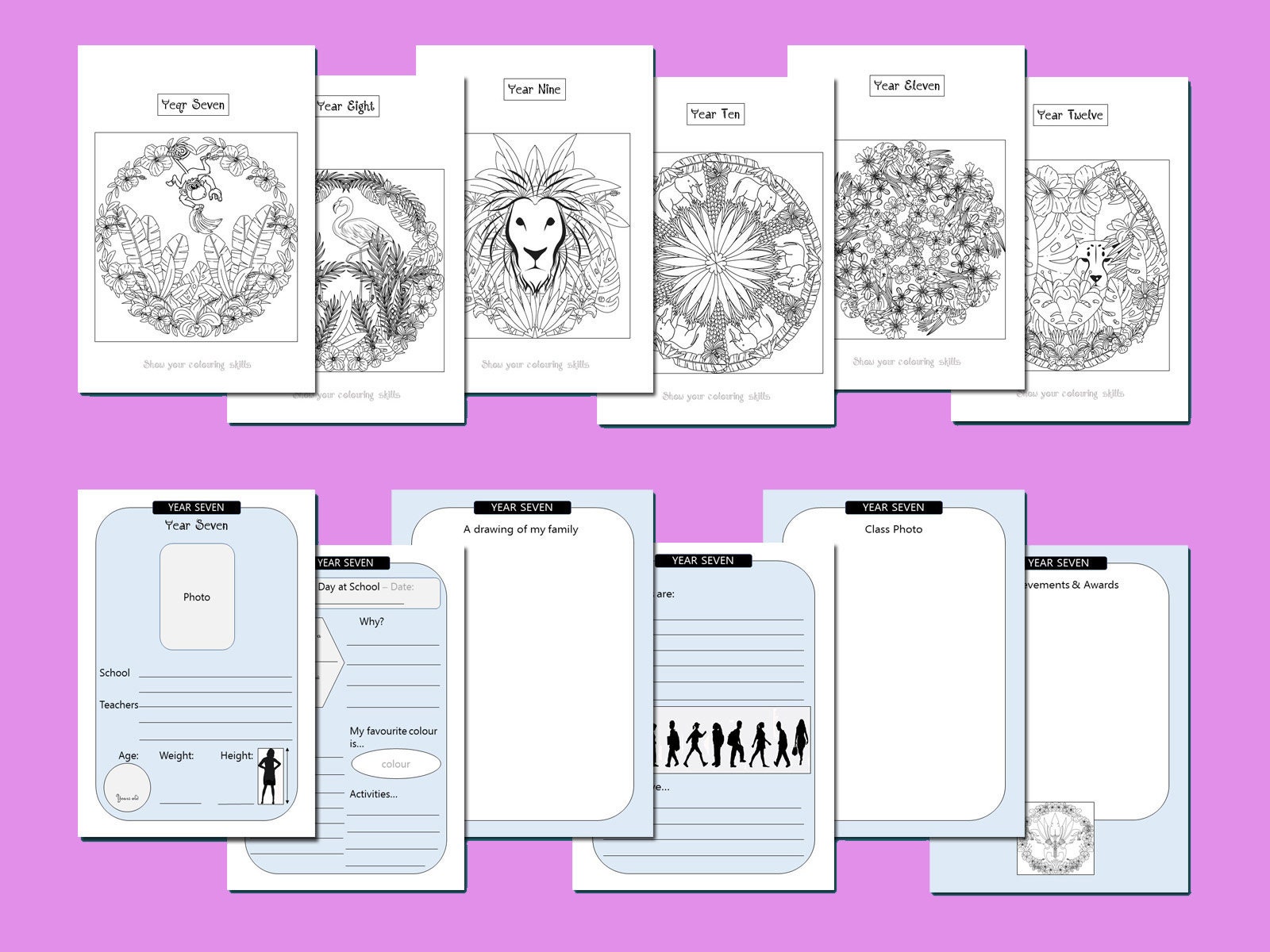 SCHOOL DAYS Memory Book. A Printable Journal Book of Memories. Instant ...