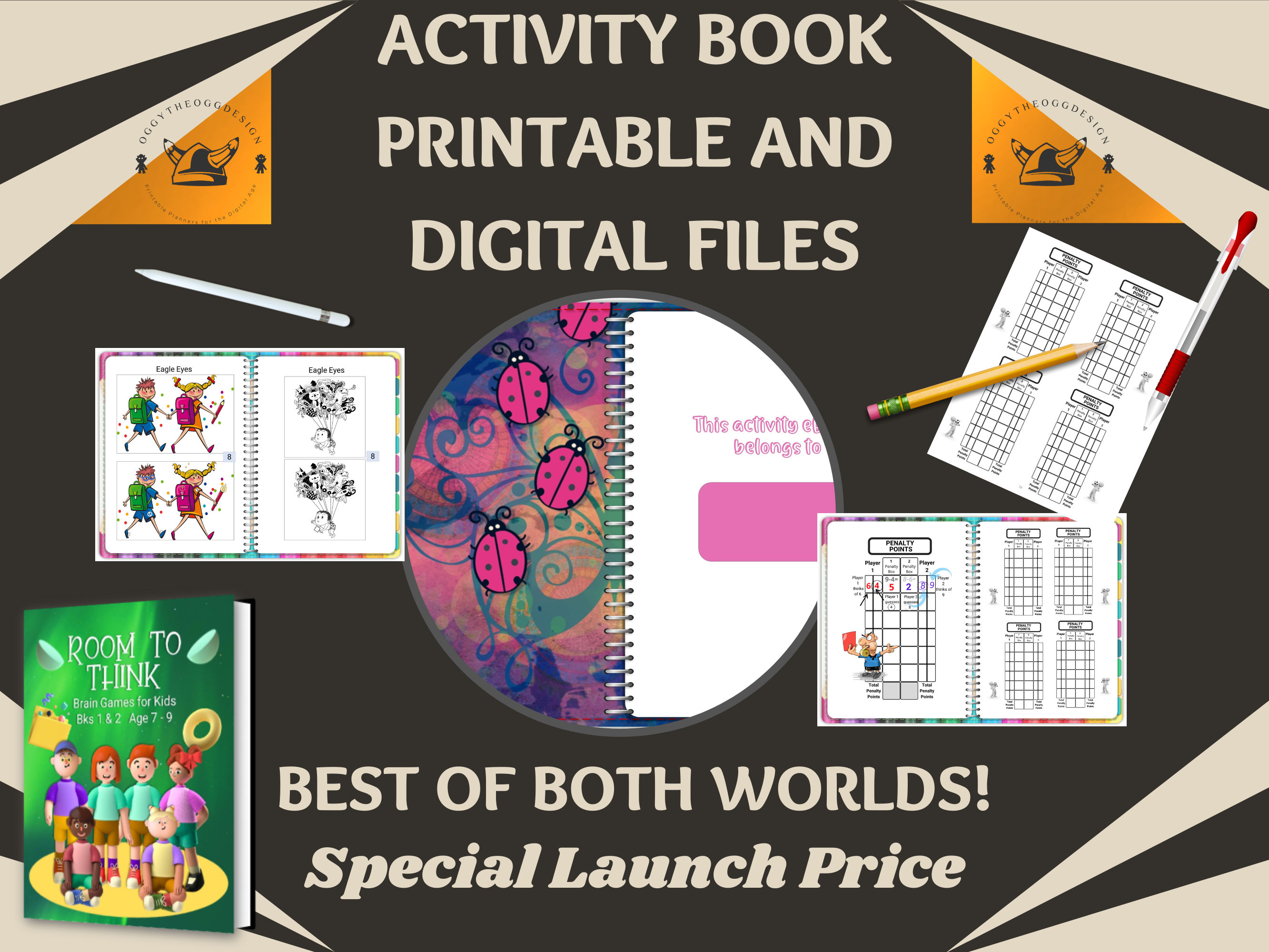 DIGITAL Kids Activity Book PRINTABLE Planner Pages. Ebook Children's ...