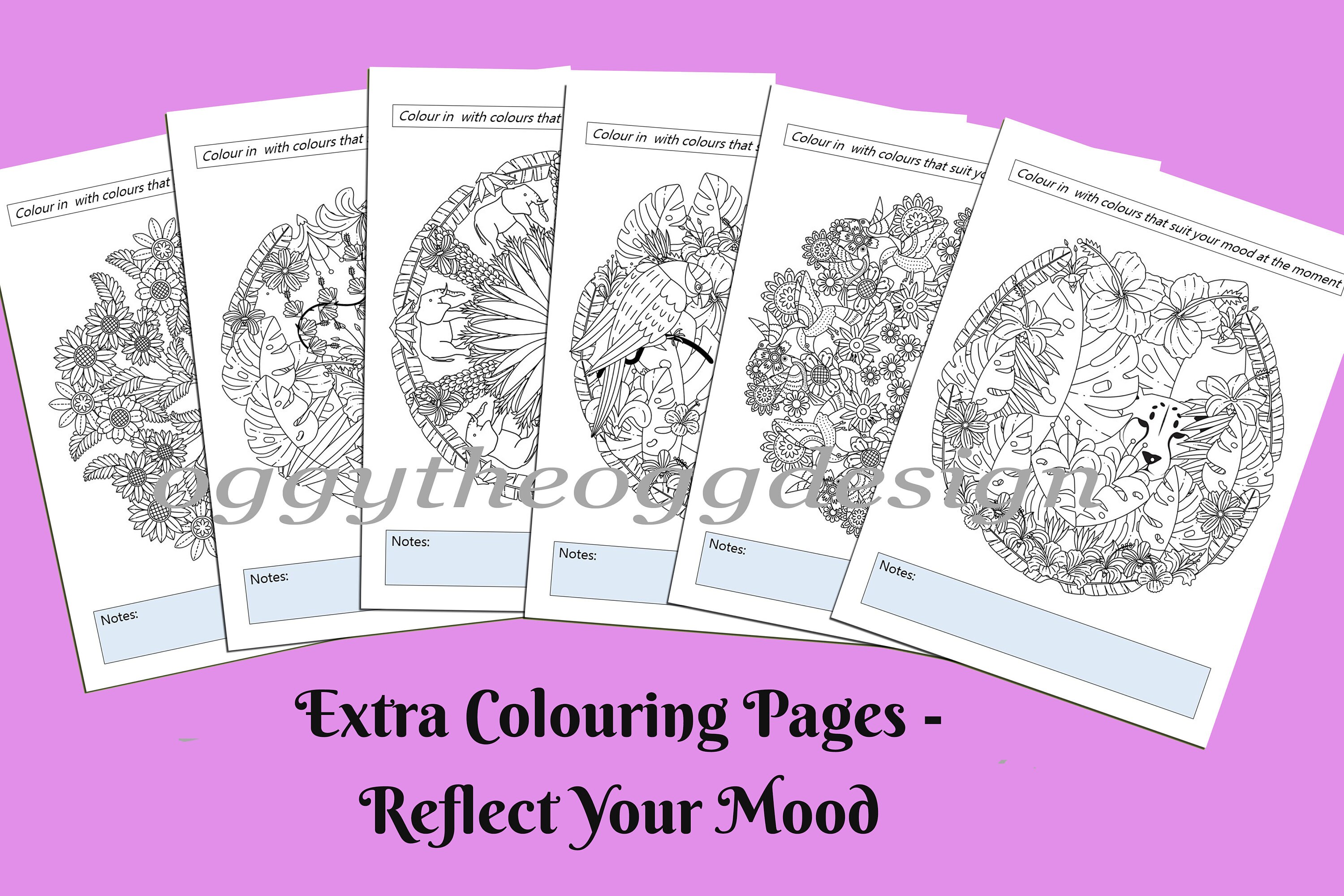 MOOD TRACKER Journal and Colouring Pages Instant Download - Etsy