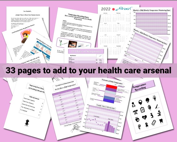 Printable Body Temperature Recording Bundle. Instant Download - Etsy
