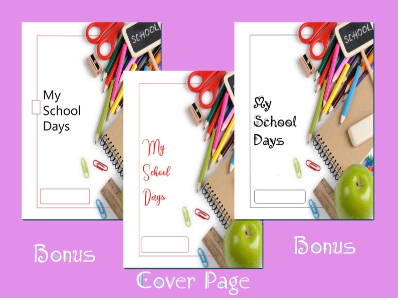 SCHOOL DAYS Memory Book. A Printable Journal Book of Memories. Instant ...