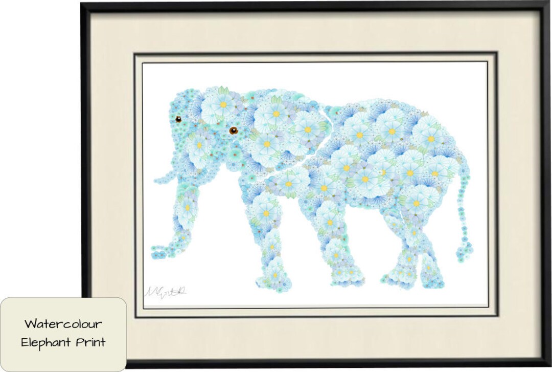Elefante pintando impresión de mi Original pintura de - Etsy España