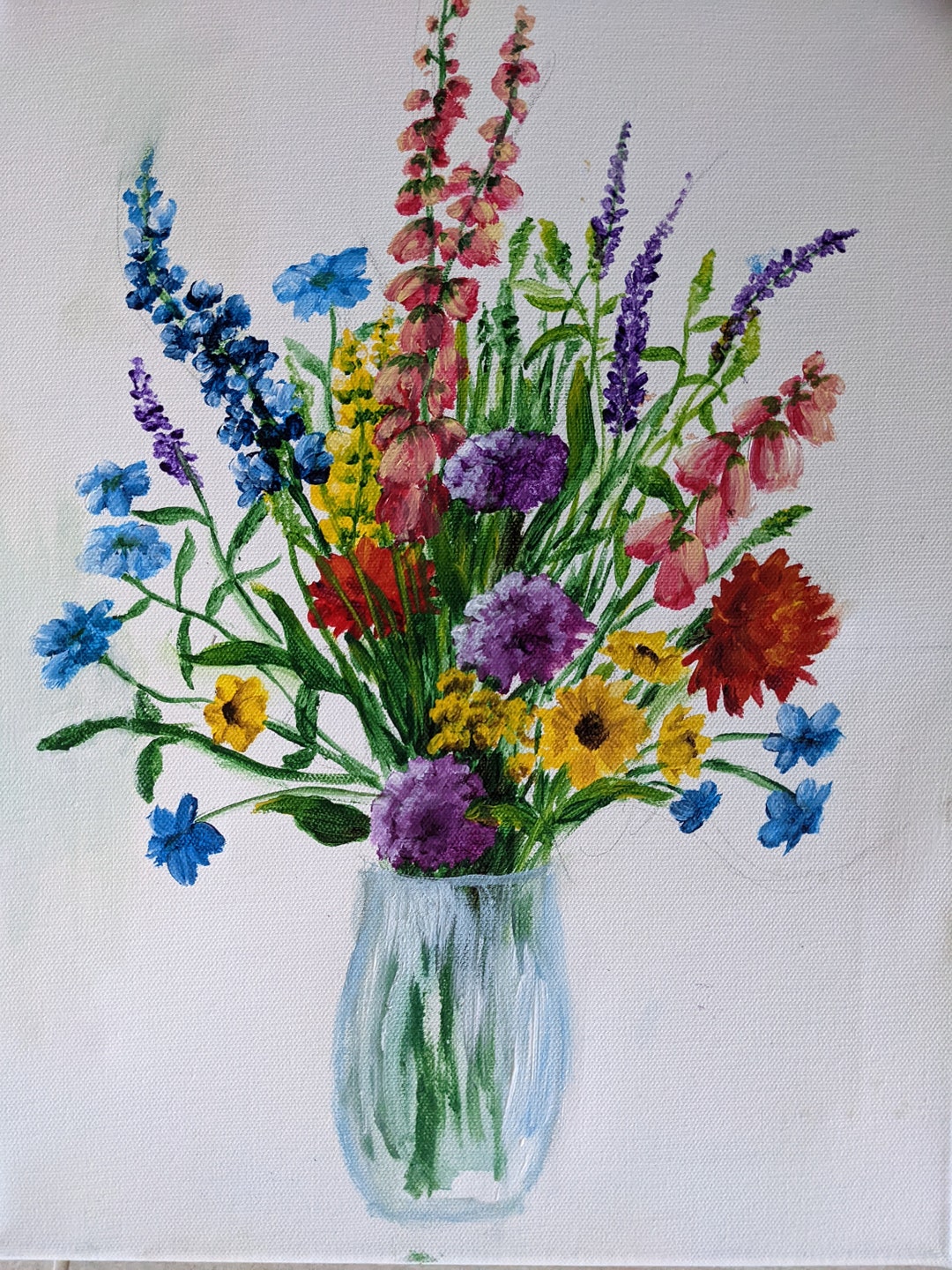 Spring Flowers in a Clear Vase - Etsy