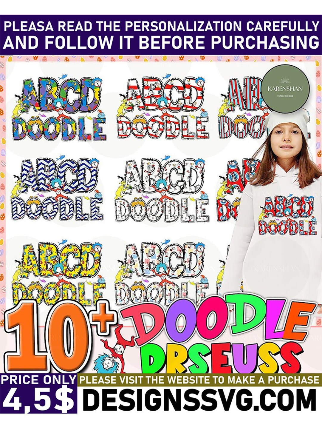 10 Dr. Seuss Alphabet Png, Dr. Seuss Bundle, Dr. Seuss Font PNG, Doodle ...