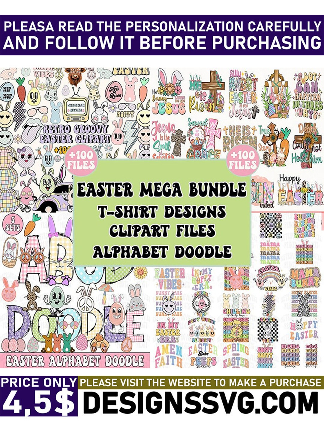 Easter Mega Bundle Png, Easter Day Png Bundle, Retro Easter Png Kids ...