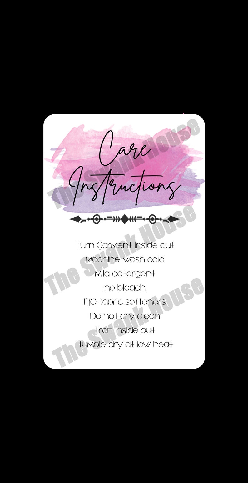Wash Instructions, Pink/purple Care Card Instructions, Print 'n Cut JPG ...
