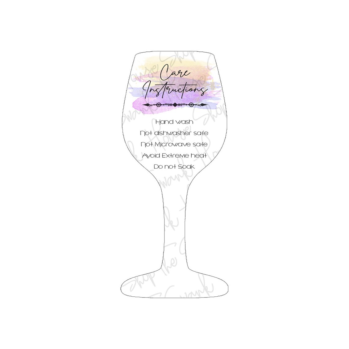 Wine Glass Wash Instructions, Care Card Instructions, Print 'n Cut JPG ...